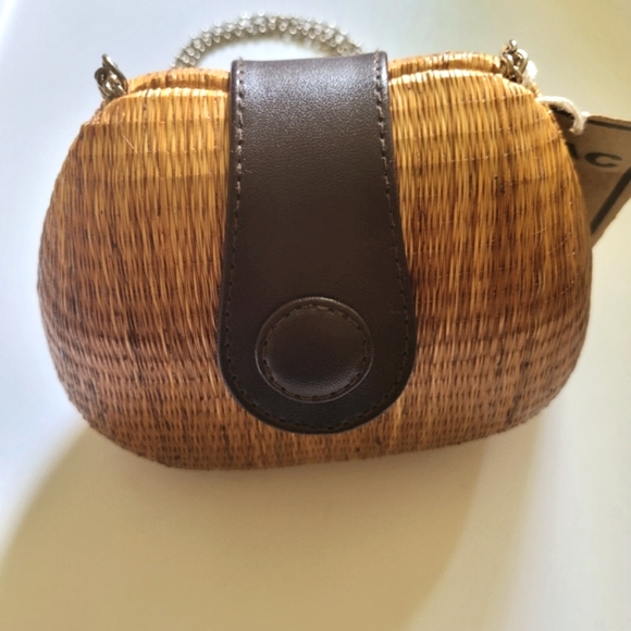 Le Sac | Bags | Le Sac Straw Woven Clamshell Mini Bag Nwt | Poshmark